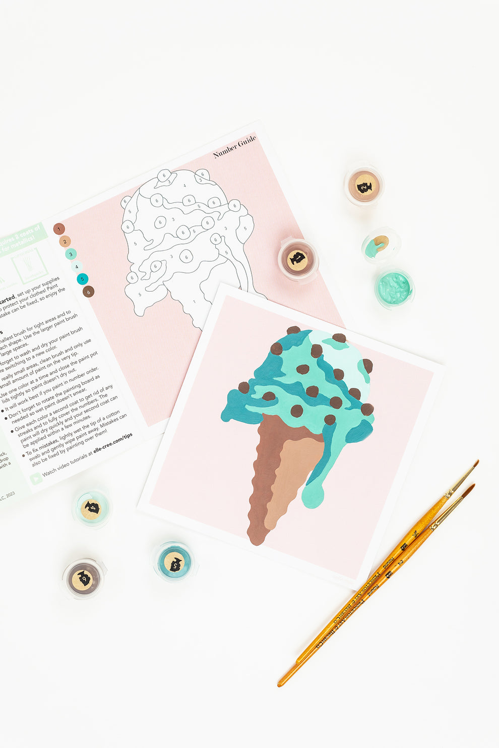 Ice Cream Cone | Mini Paint-by-Number Kit – Elle Crée