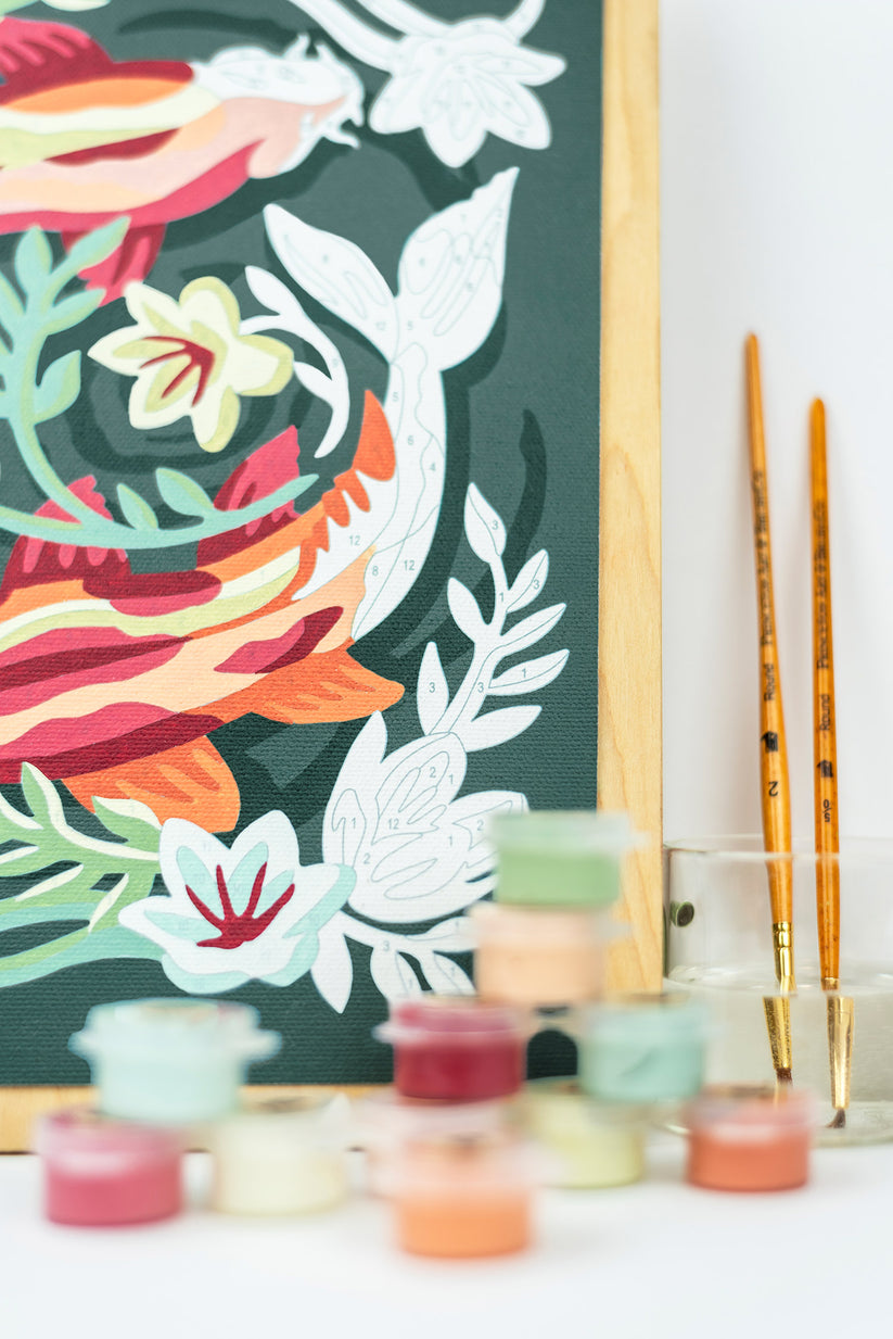 Koi Fish in Pond | Paint-by-Number Kit – Elle Crée