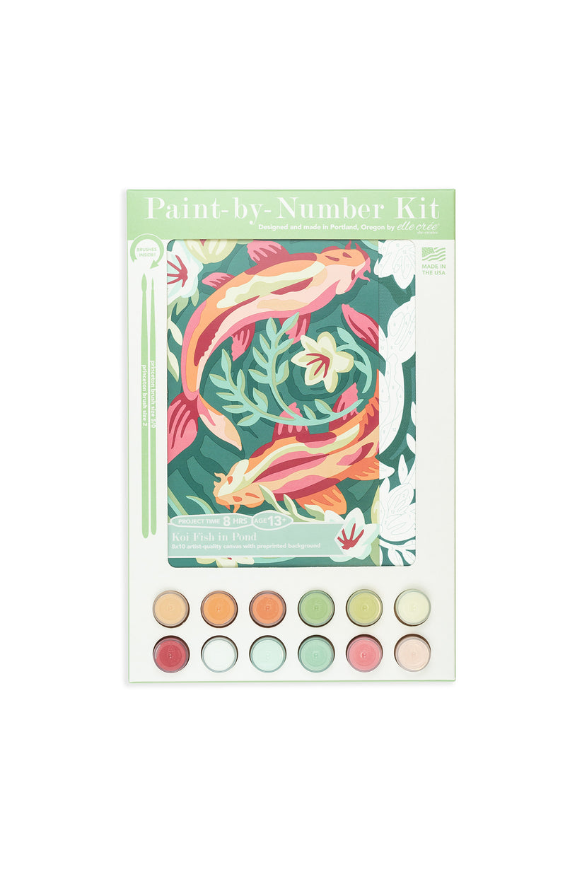 Koi Fish in Pond | Paint-by-Number Kit – Elle Crée