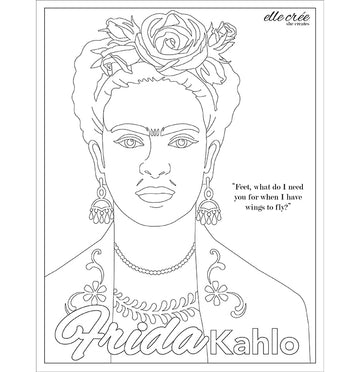 Coloring Page: Frida Kahlo – Elle Crée