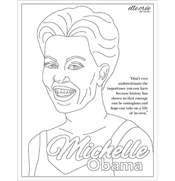 Coloring Page: Michelle Obama – Elle Crée