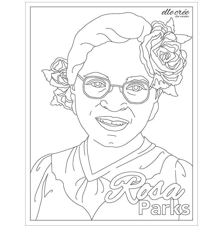 Coloring Page: Rosa Parks – Elle Crée