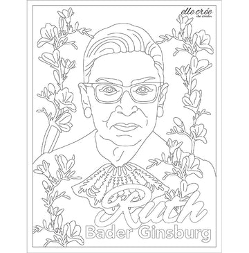 Coloring Page: Ruth Bader Ginsburg – Elle Crée
